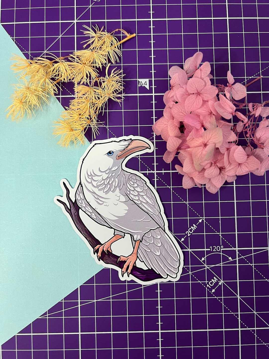 White Raven Sticker, Raven Sticker, Bird Sticker, Laptop Sticker ...