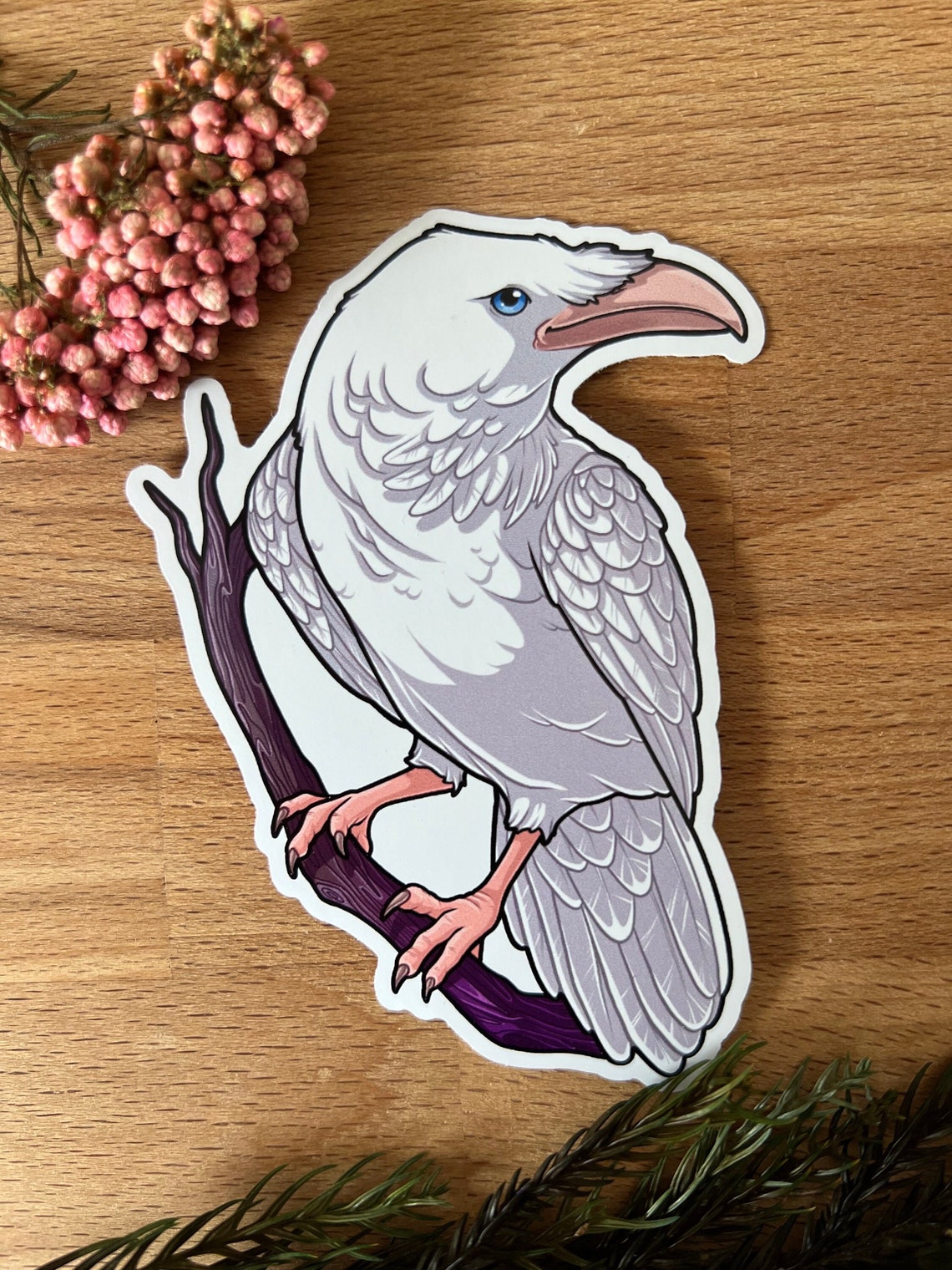 White Raven Sticker, Raven Sticker, Bird Sticker, Laptop Sticker ...
