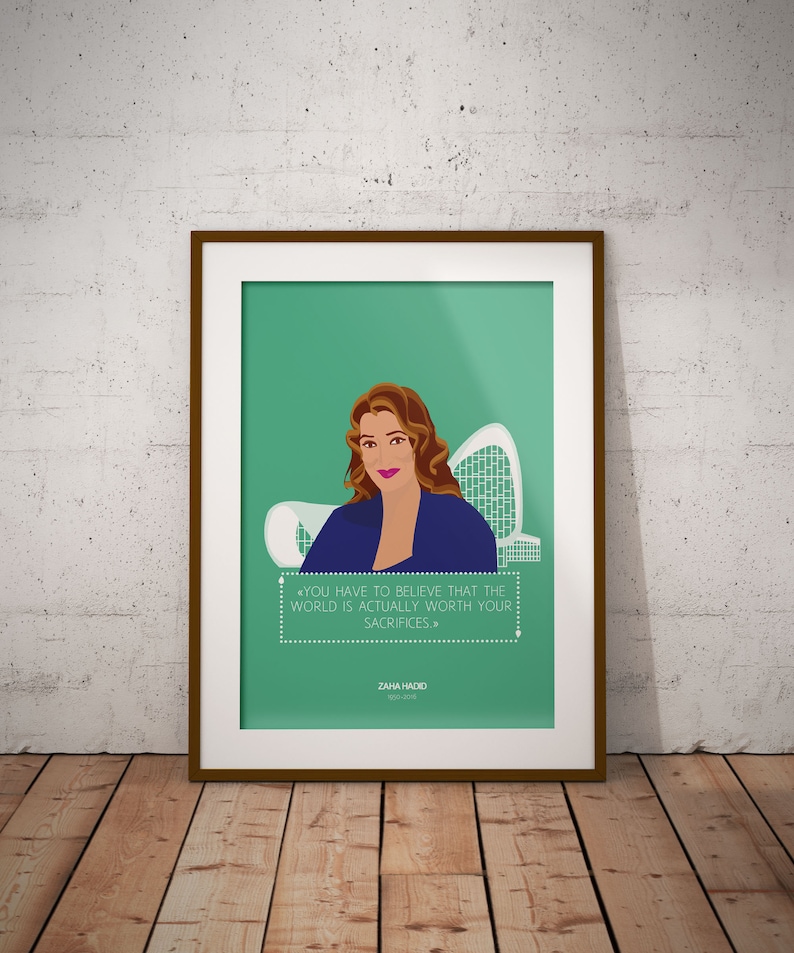 Portrait of Zaha Hadid Icon Women of Architecture Pop Art - Etsy