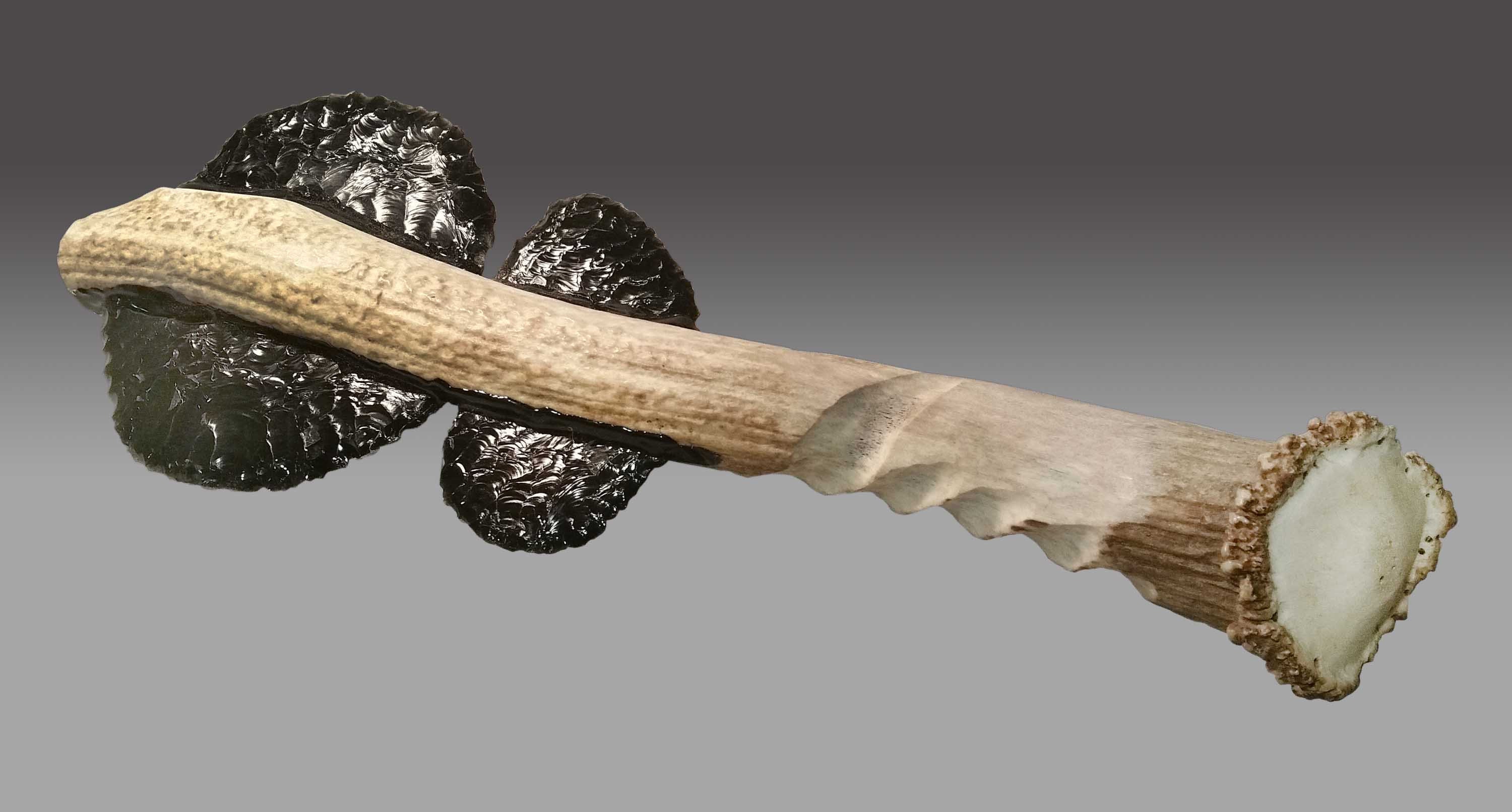 Native American Ax War Club With 4 Large Blades Glued Into a - Etsy