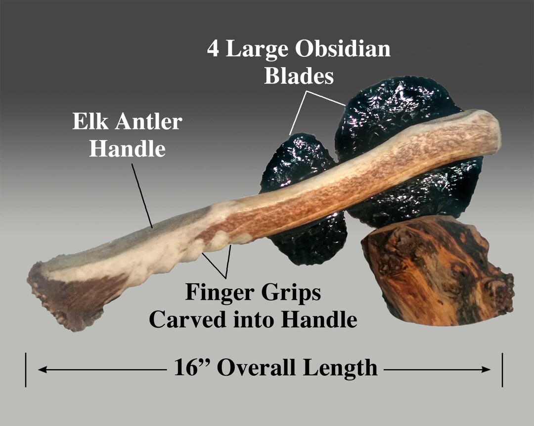 Native American Ax War Club With 4 Large Blades Glued Into a - Etsy