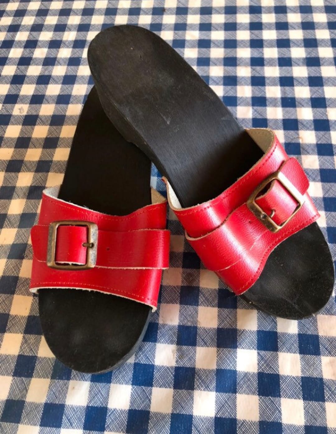 Vintage Wooden Clogs, Wooden Leather, Mules - Etsy