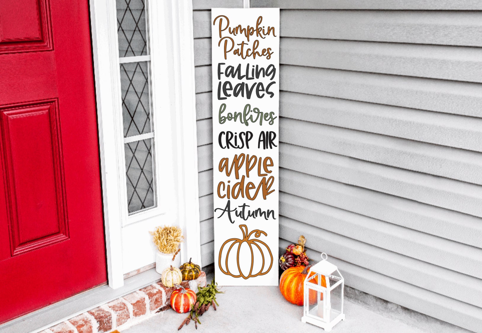 Reversible Halloween/fall Porch Sign Autumn Porch Sign | Etsy