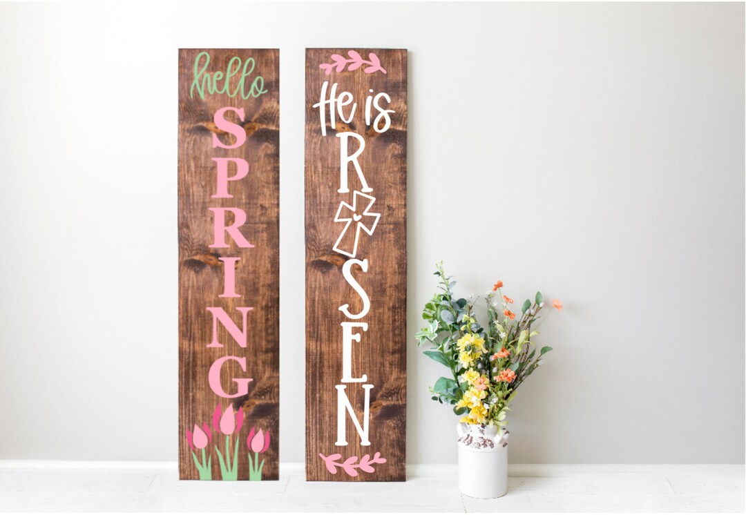 Reversible Porch Sign | Spring Porch Sign | Easter Porch Sign | Spring ...