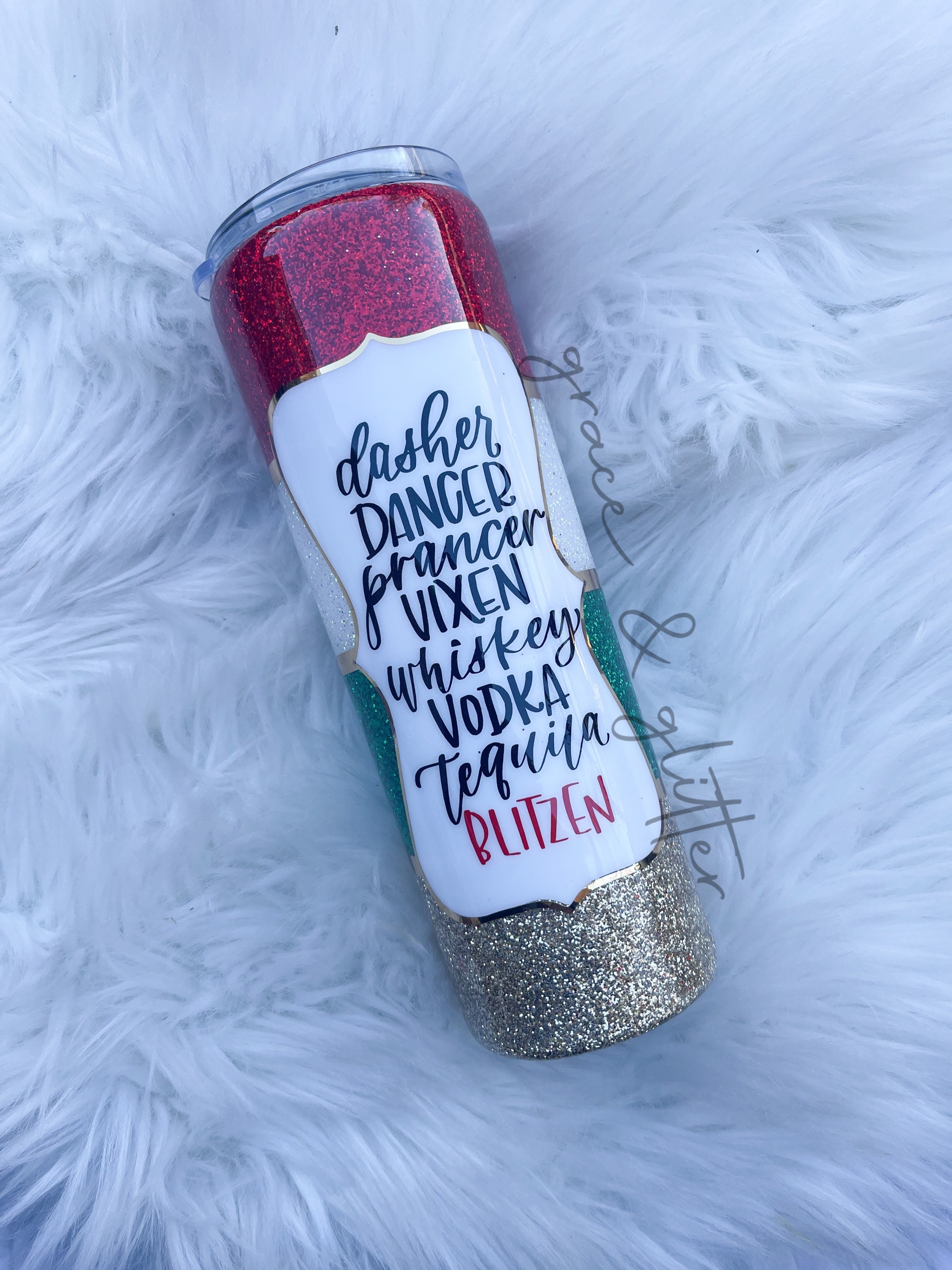 Striped Christmas Tumbler Christmas Tumbler Drinking - Etsy