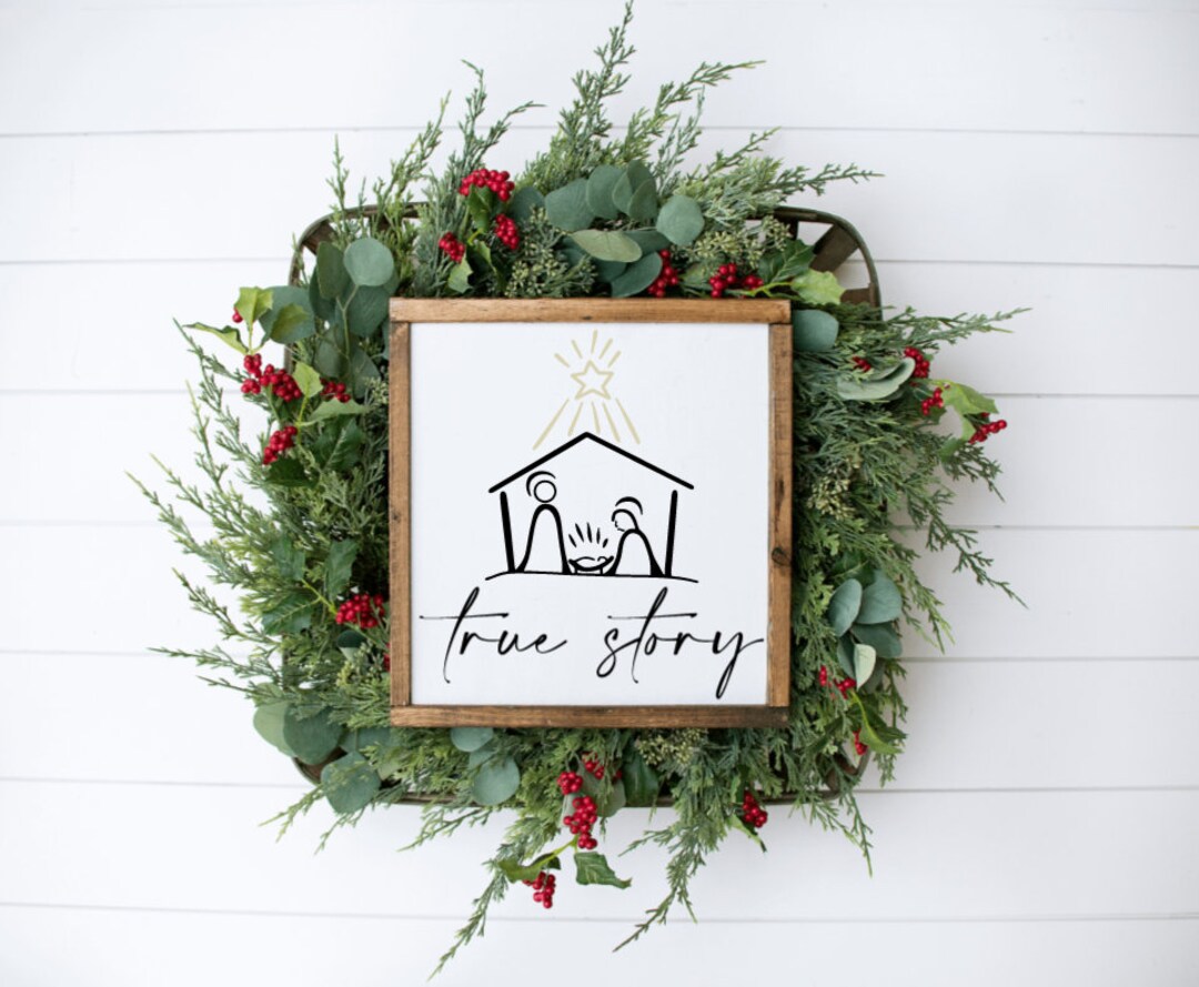 True Story Sign | Christmas Sign | Birth of the Savior | Nativity Scene ...
