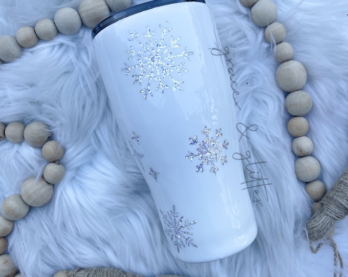 Snowflake Tumbler | Winter Tumbler | Holiday Tumbler - Etsy