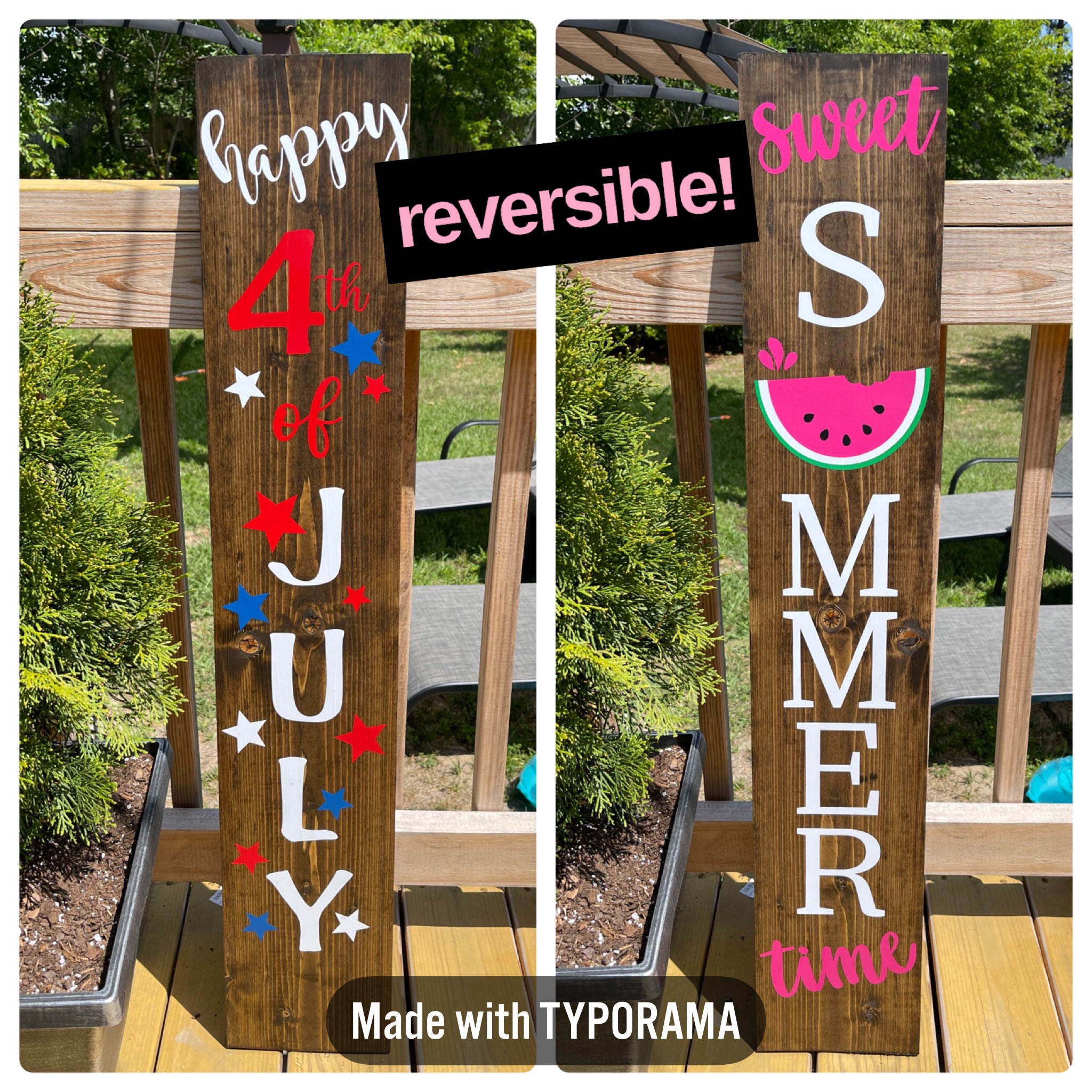 Reversible Porch Sign Summer Porch Sign July 4th Porch - Etsy