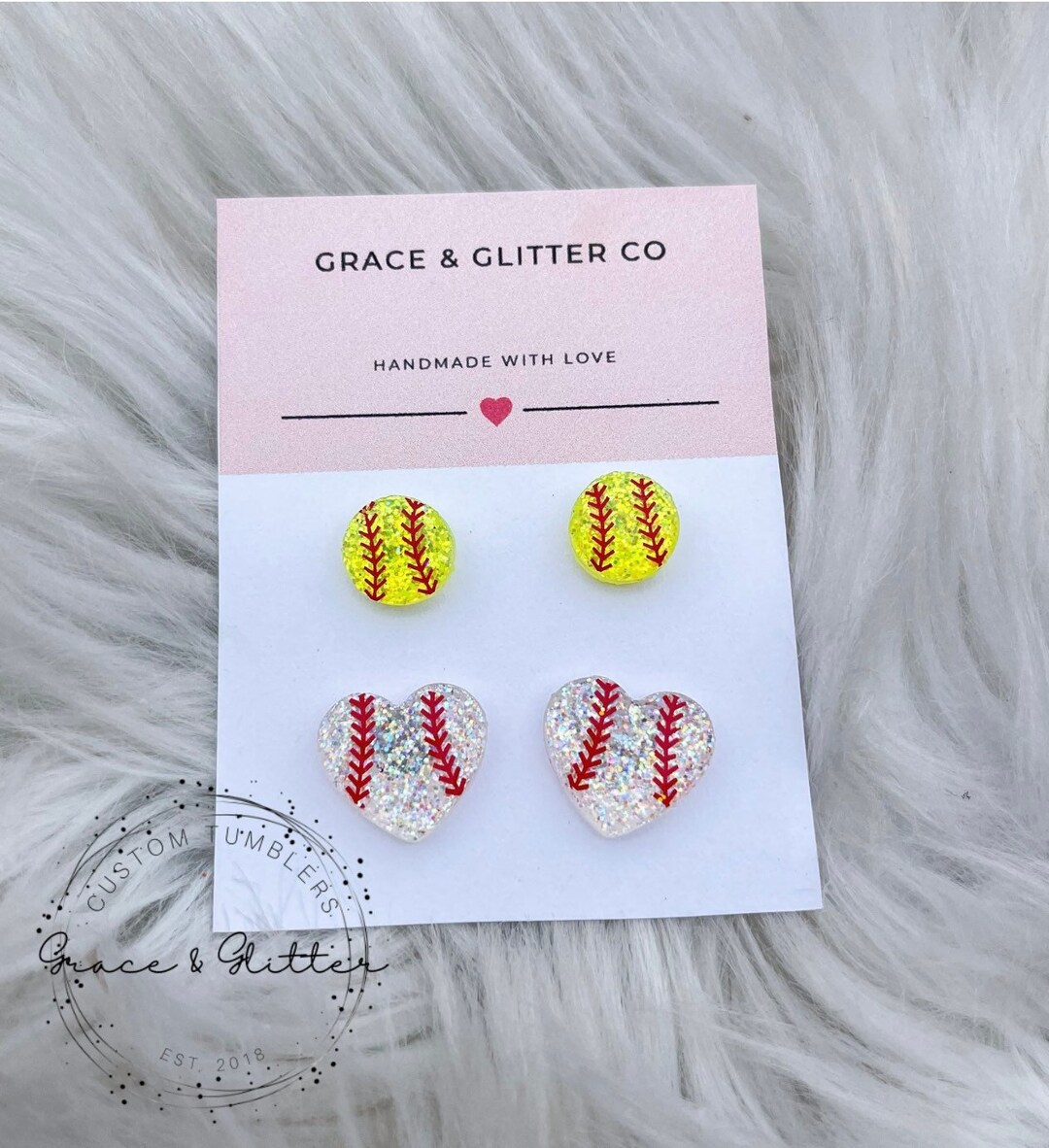 Baseball or Softball Earrings | Glitter Sports Earrings | Baseball ...