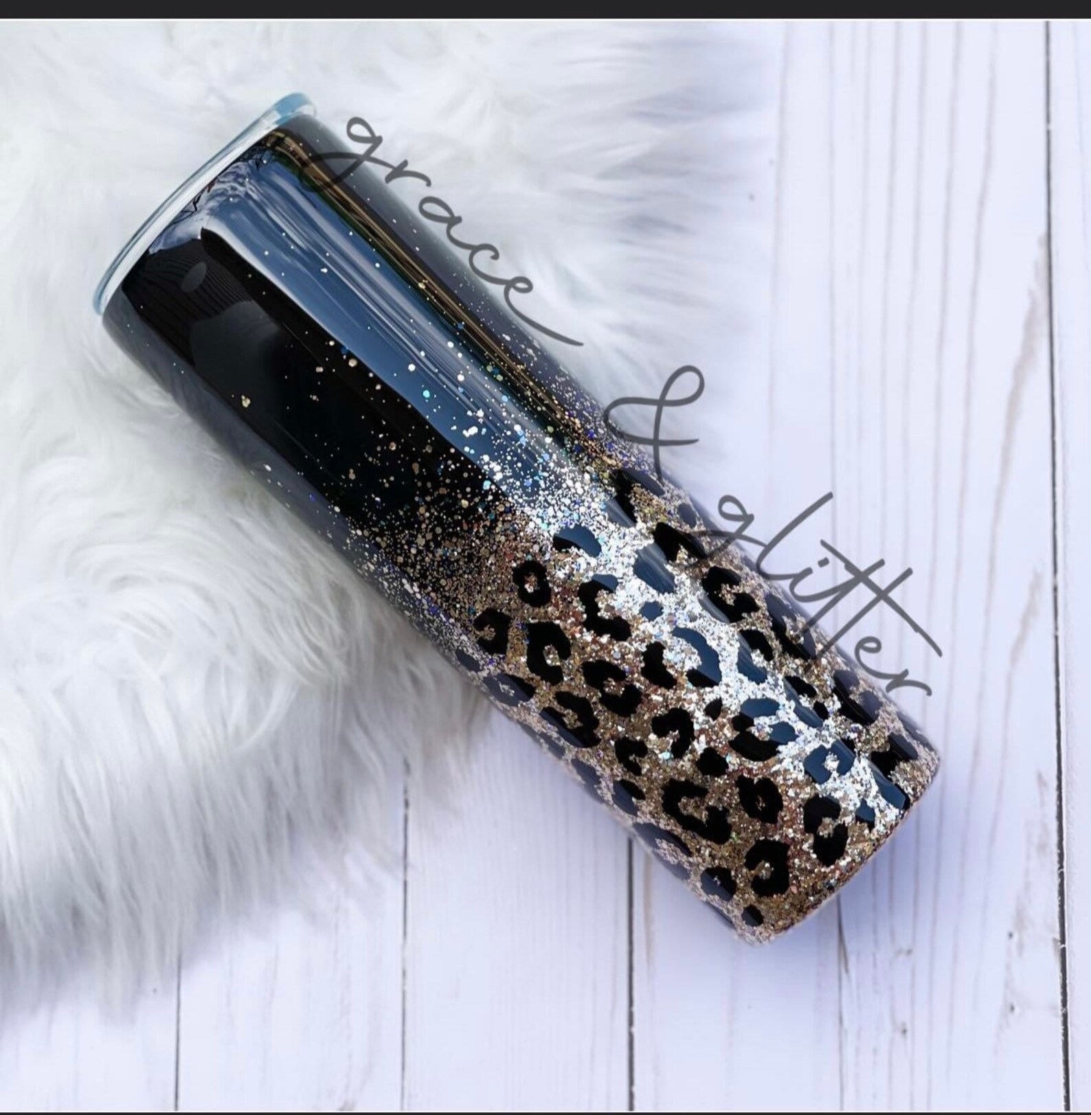 Leopard Tumbler Black Leopard Tumbler Gift for Her Black - Etsy