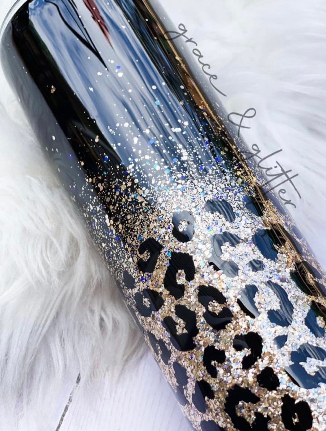 Leopard Tumbler Black Leopard Tumbler Gift for Her Black - Etsy