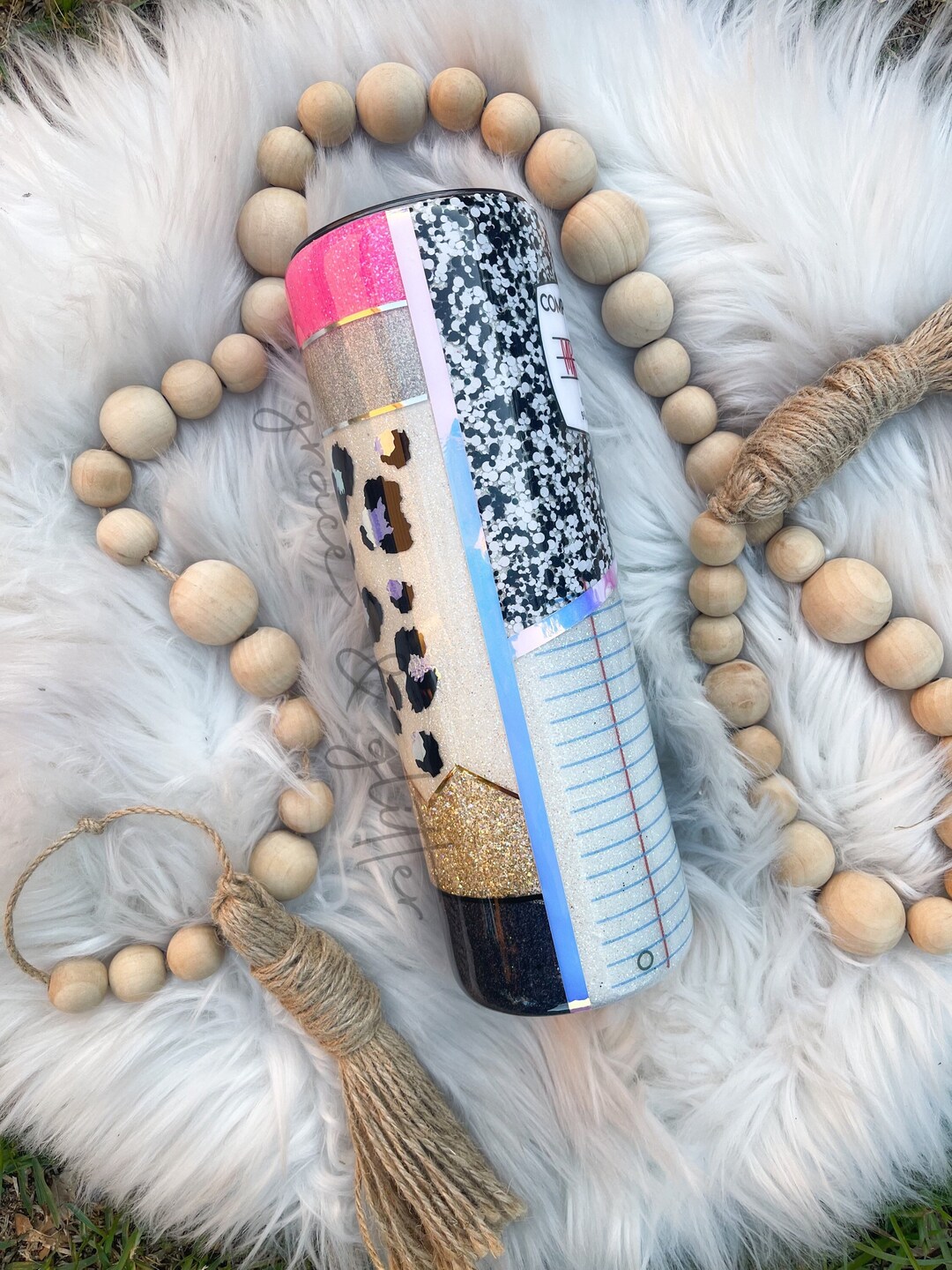 Personalized Split Pencil/composition Book Tumbler | Teacher Gift ...