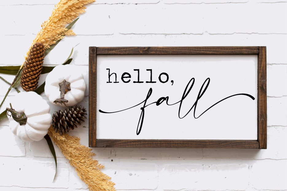 Hello Fall Sign Autumn Wall Decor Fall Wall Sign Fall - Etsy
