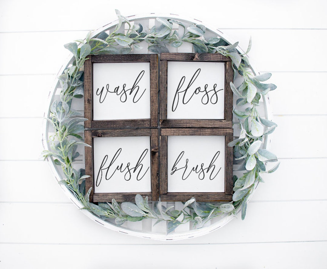 Farmhouse Bathroom Signs - Set of 4 - Etsy