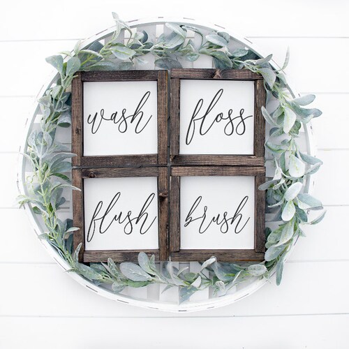 Farmhouse Bathroom Signs Set of 4 - Etsy