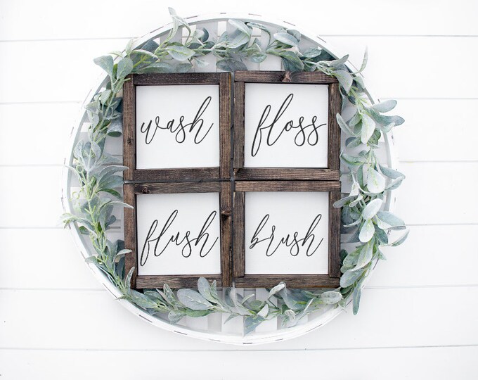 Farmhouse Bathroom Signs - Set of 4 - Etsy
