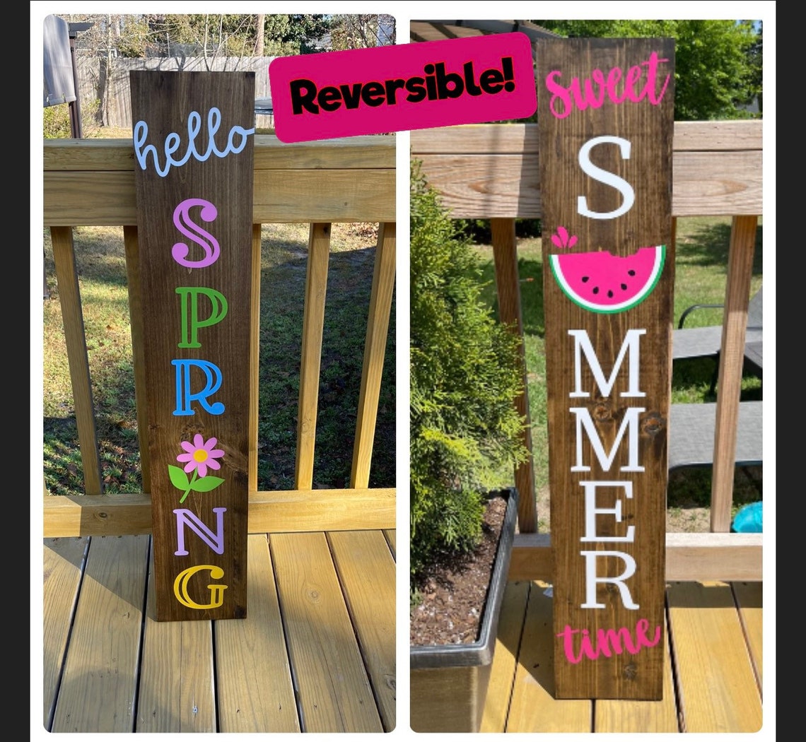 Reversible Porch Sign Spring Porch Sign Summer Porch Sign - Etsy