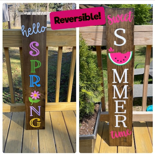 Reversible Porch Sign Spring Porch Sign Summer Porch Sign - Etsy