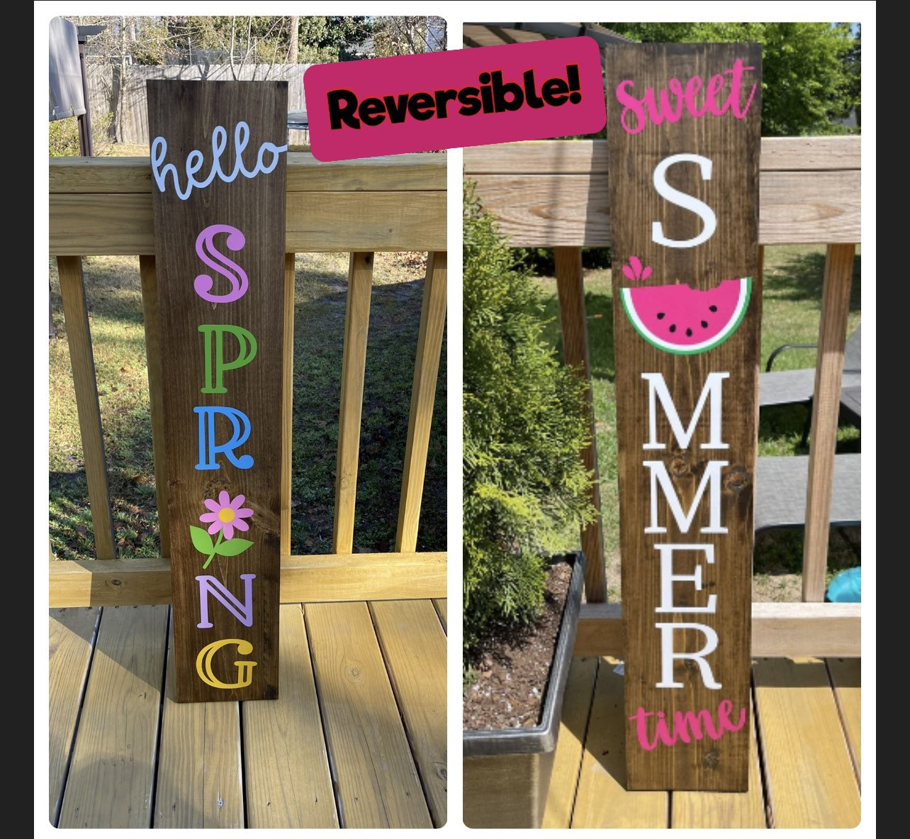 Reversible Porch Sign Spring Porch Sign Summer Porch Sign - Etsy