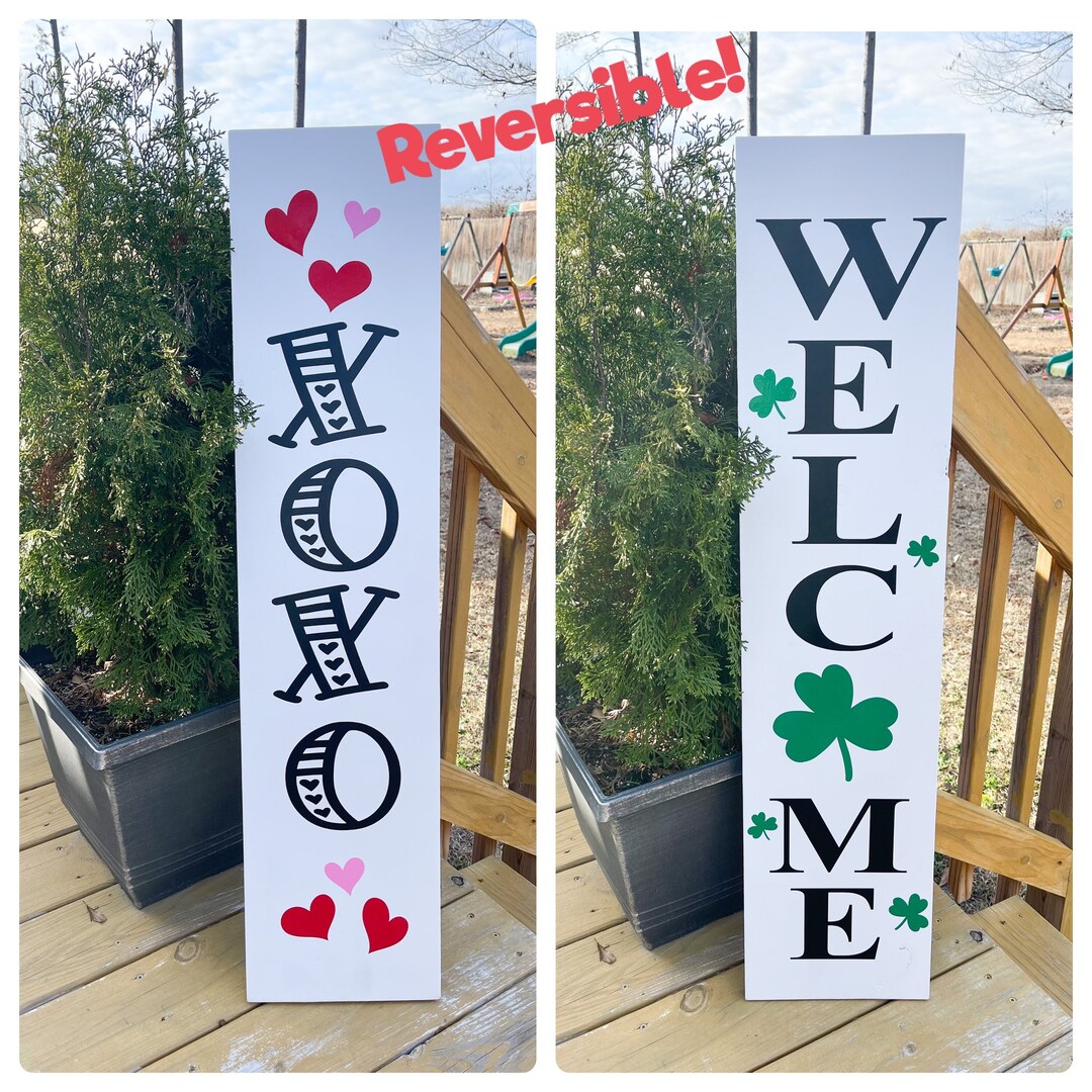 Reversible Porch Sign | Valentines Porch Sign | St. Patricks Porch Sign ...