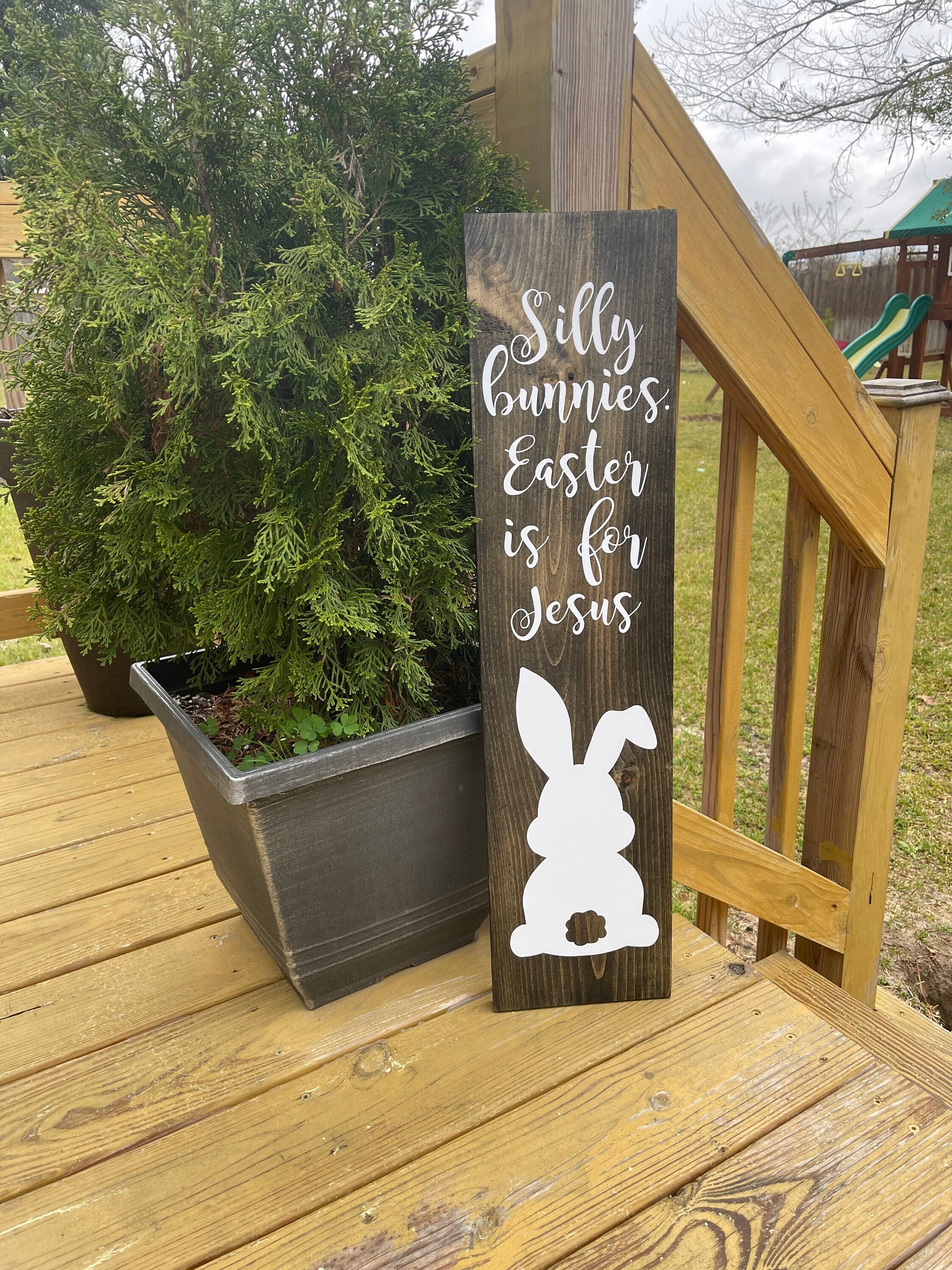Easter Sign Silly Bunnies Easter is for Jesus | Etsy
