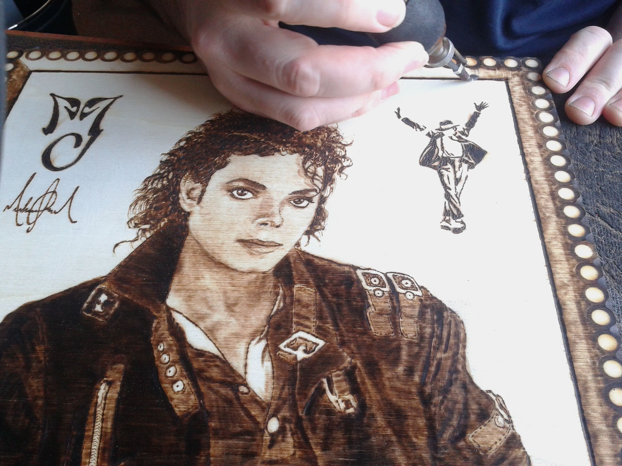 Michael Jackson Pyrographed Painting - Etsy