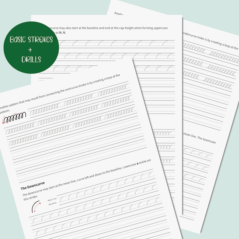 CURSIVE Worksheets, Uppercase and Lowercase Cursive Letters - Etsy ...
