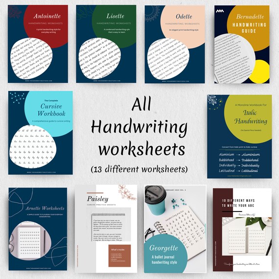 All Handwriting Worksheets in This Shop Plus an Additional - Etsy
