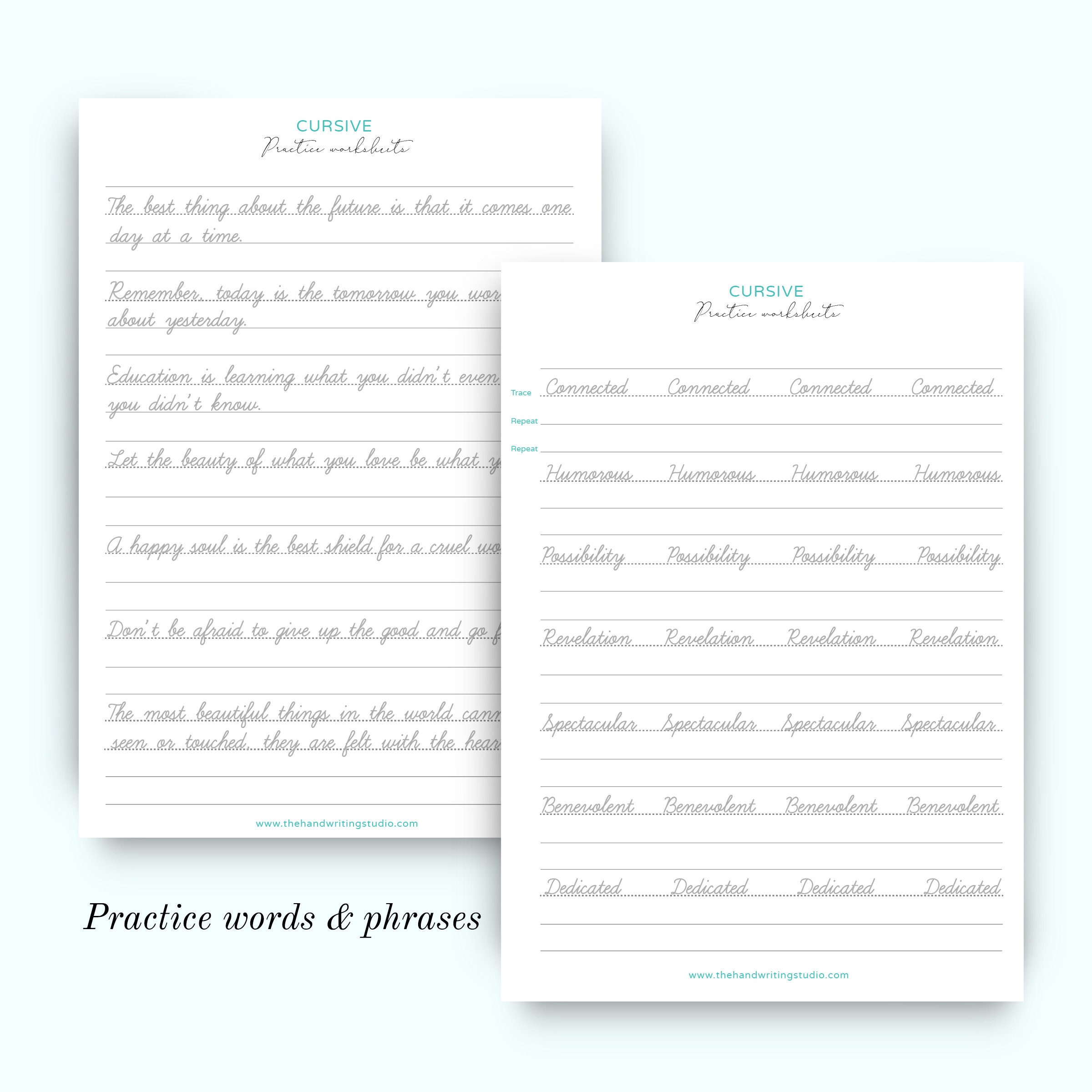 CURSIVE Worksheets Uppercase and Lowercase Cursive Letters | Etsy