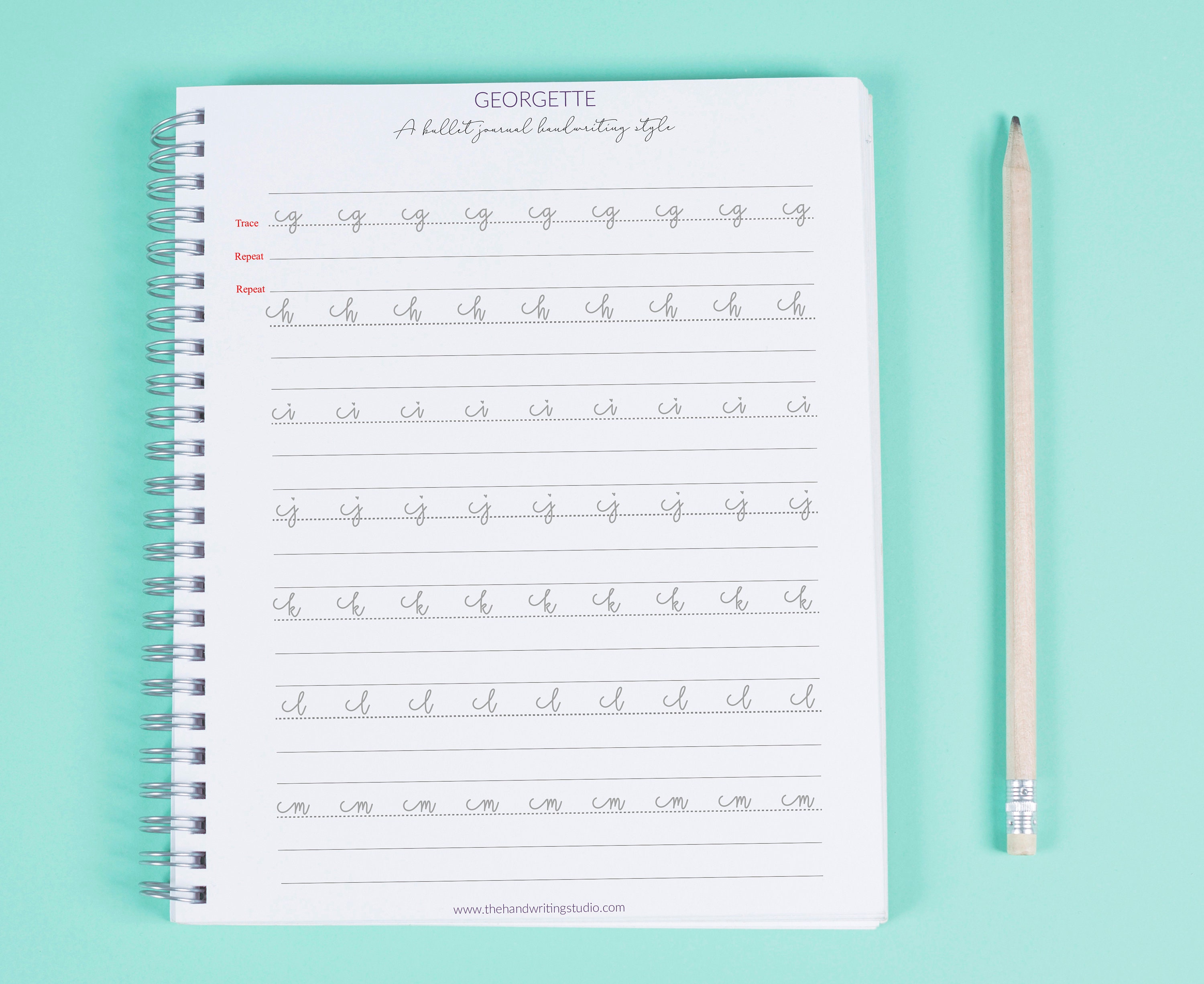 91 Pages GEORGETTE Handwriting Worksheets BULLET JOURNAL - Etsy