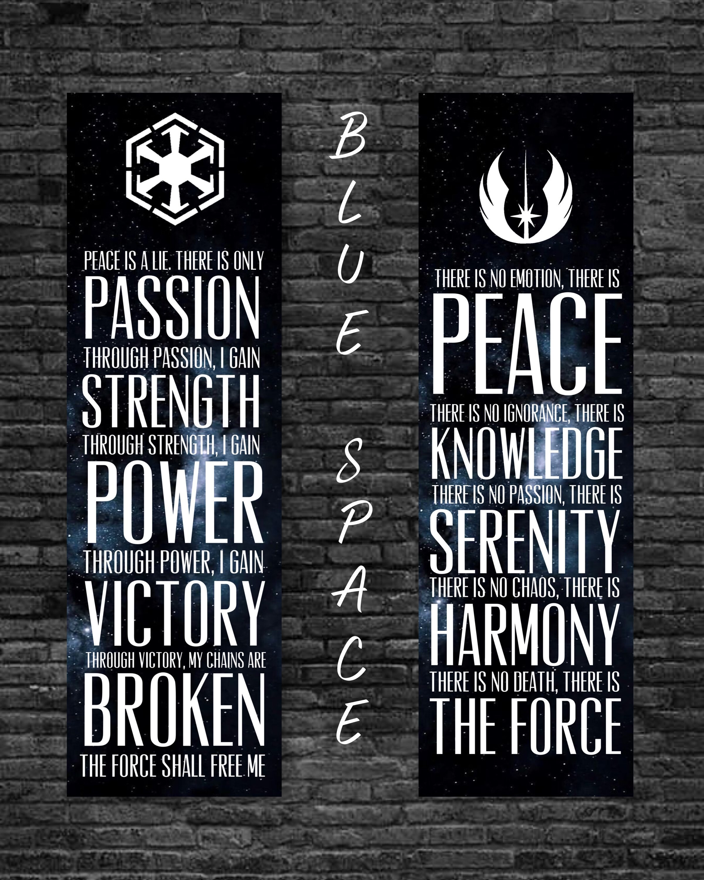 Sith Code Wall Art Star Wars Sign Jedi Code Geek Decor | Etsy