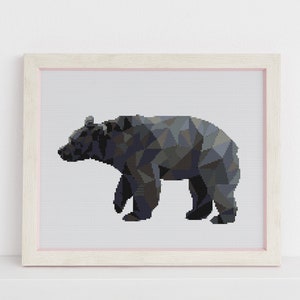 Bear Polygon Geometric Cross Stitch Pattern PDF - Etsy