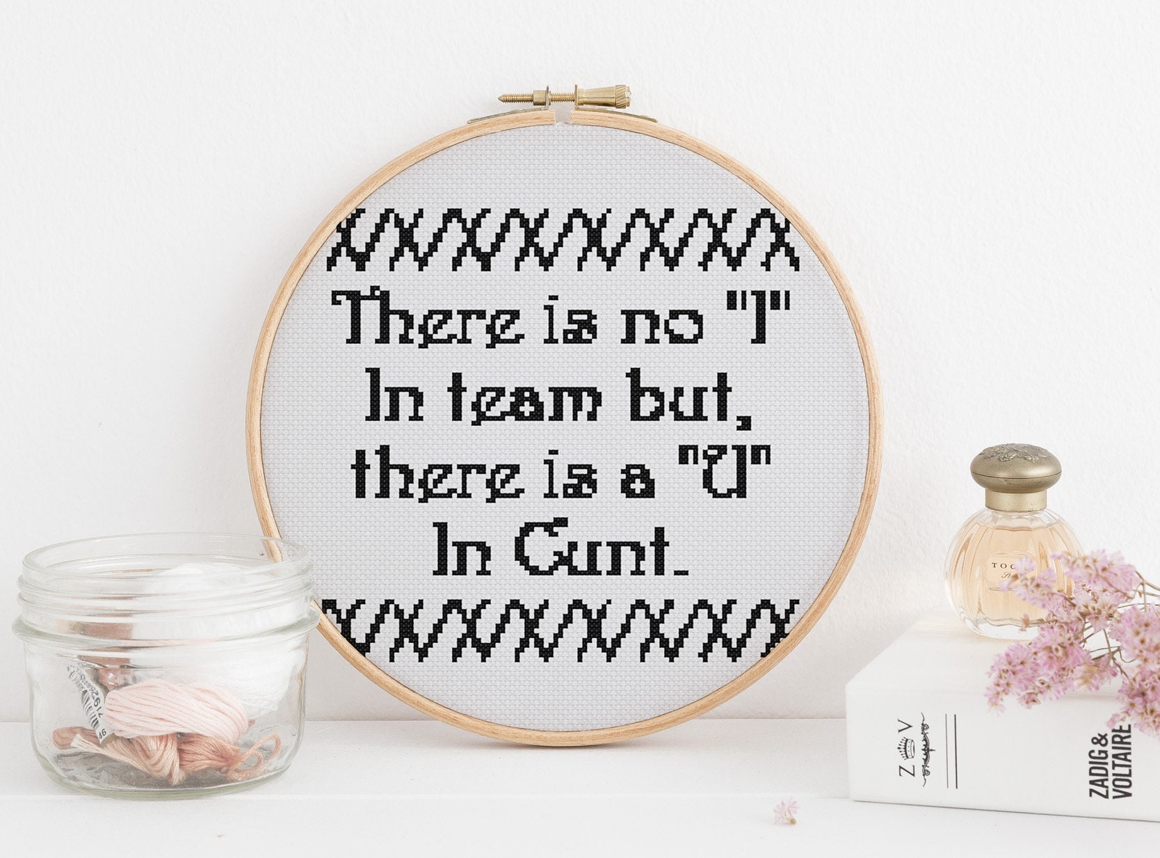 There is no I in Team but there is a u in Cnt cross stitch | Etsy