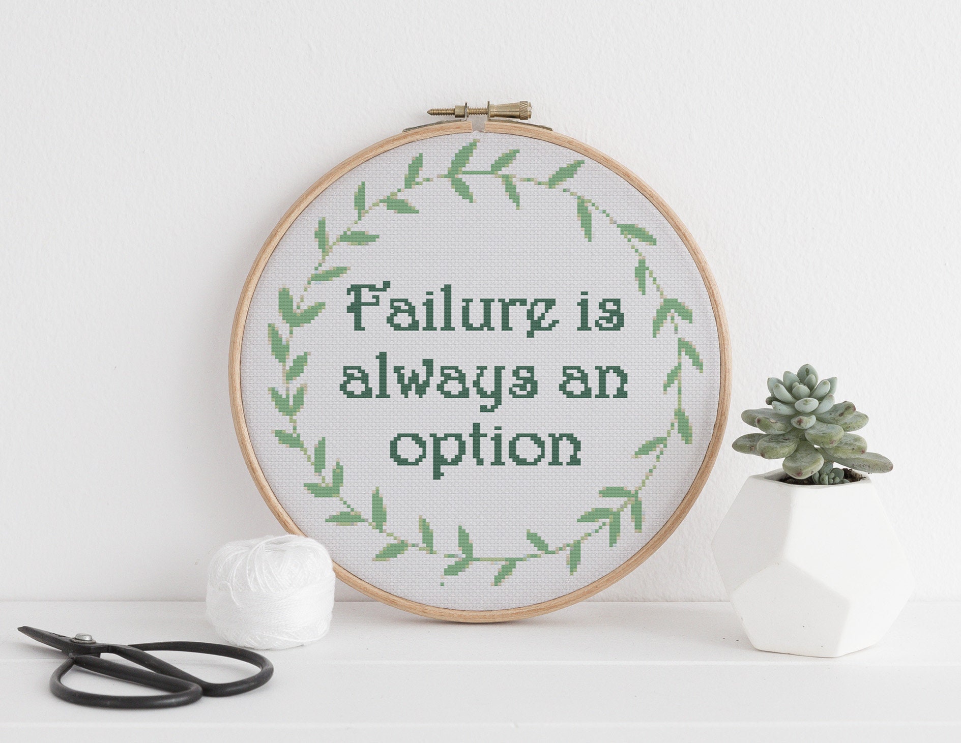 Failure is Always an Option Funny Nihilist Cross Stitch | Etsy