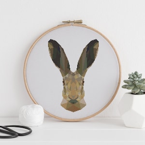 Hare Geometric Cross Stitch Pattern PDF Rabbit Bunny - Etsy UK