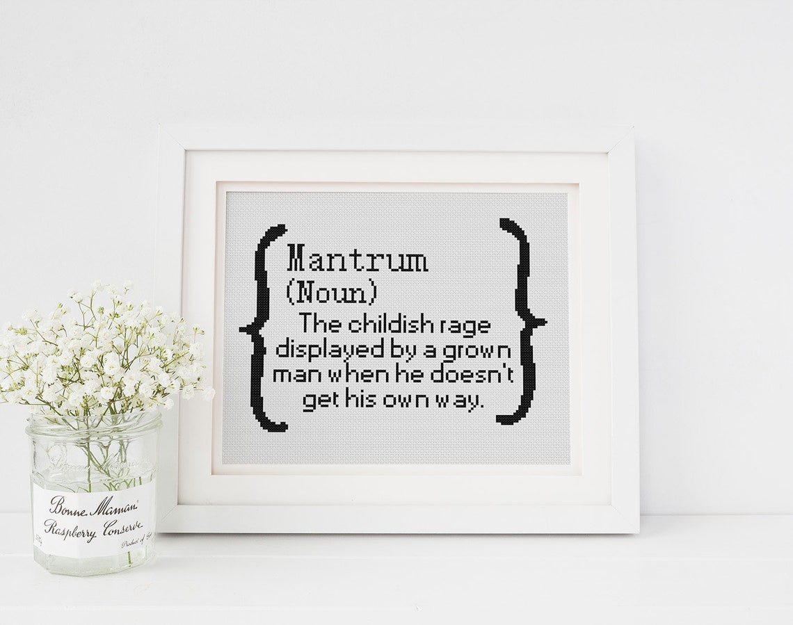 Mantrum Funny Male Tantrumcounted Cross Stitch Xstitch Pattern - Etsy