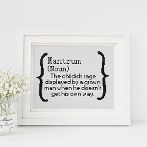 Mantrum Funny Male Tantrumcounted Cross Stitch Xstitch Pattern Pdf - Etsy