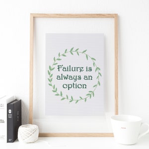 Failure is Always an Option Funny Nihilist Cross Stitch Pattern - Etsy