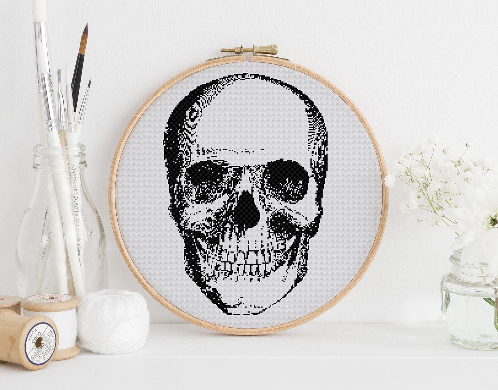 Front Skull Cross Stitch Pattern Counted X Stitch Anatomy - Etsy