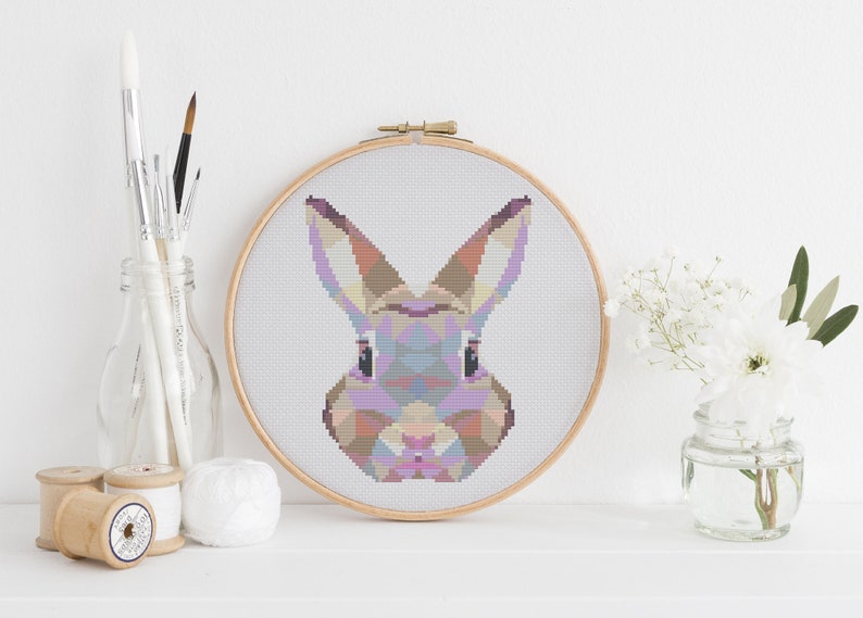 Polygonal Hare Geometric Cross Stitch Pattern PDF - Etsy UK
