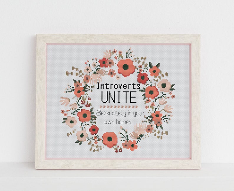 Introverts Unite Xstitch Cross Stitch Xstitch Pattern - Etsy
