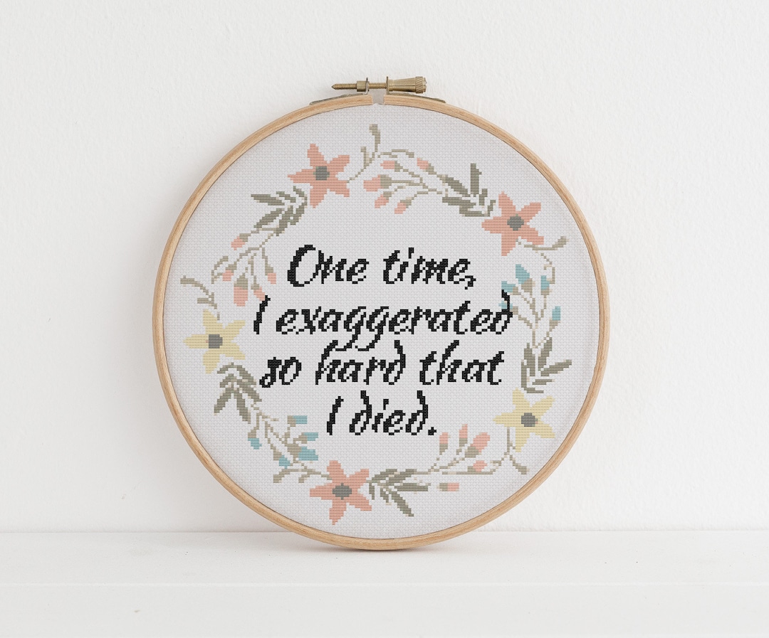 One Time I Exaggerated Cross Stitch Pattern Counted Xstitch Sarcasm - Etsy
