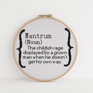 Mantrum Funny Male Tantrumcounted Cross Stitch Xstitch Pattern Pdf - Etsy