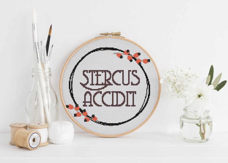 Stercus Accidit Latin Shit Happens Latin Cross Stitch Pattern - Etsy