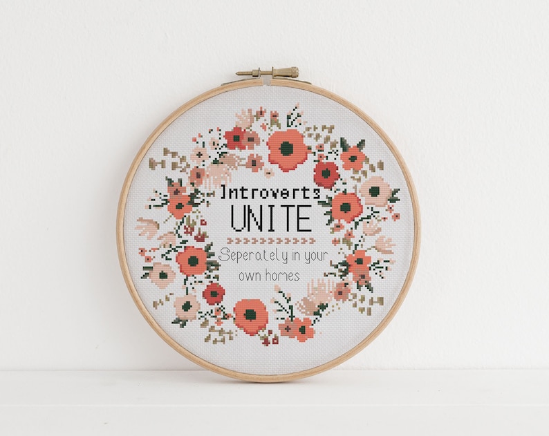Introverts Unite Xstitch Cross Stitch Xstitch Pattern - Etsy