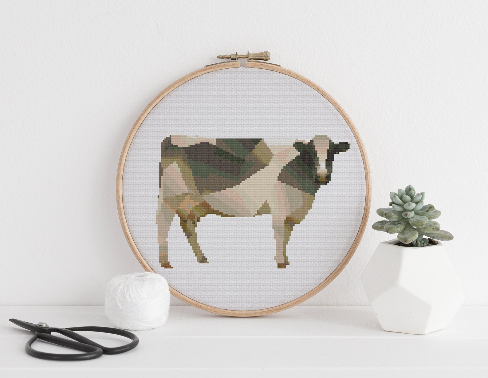 Cow Polygonal Geometric Cross Stitch Pattern PDF - Etsy