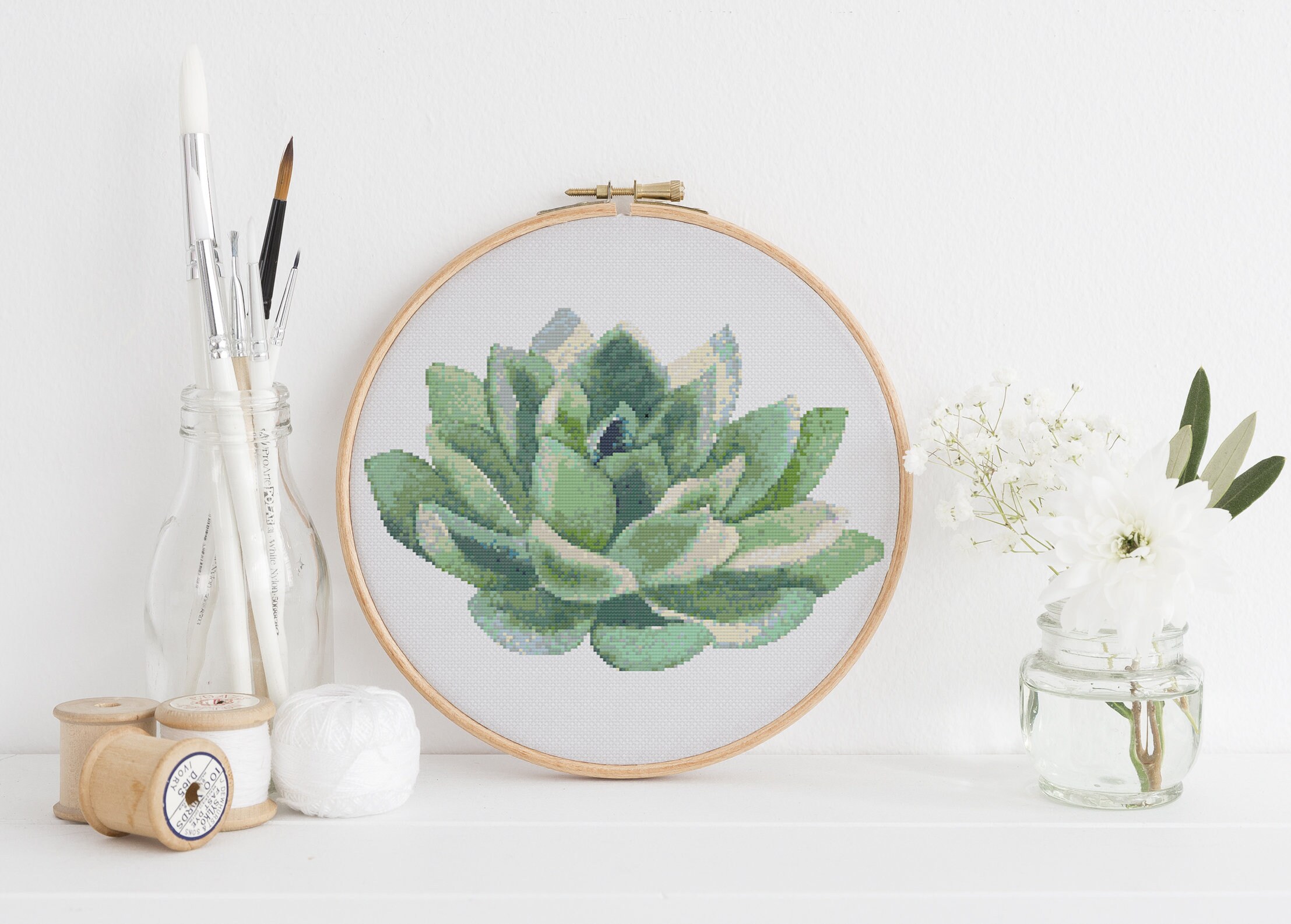 Succulent Minimalist Cross Stitch Pattern PDF 8 - Etsy