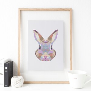Polygonal Hare Geometric Cross Stitch Pattern PDF - Etsy UK