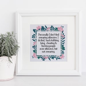 Personally I Don’t Find Swearing Offensive Cross Stitch Xstitch Funny ...