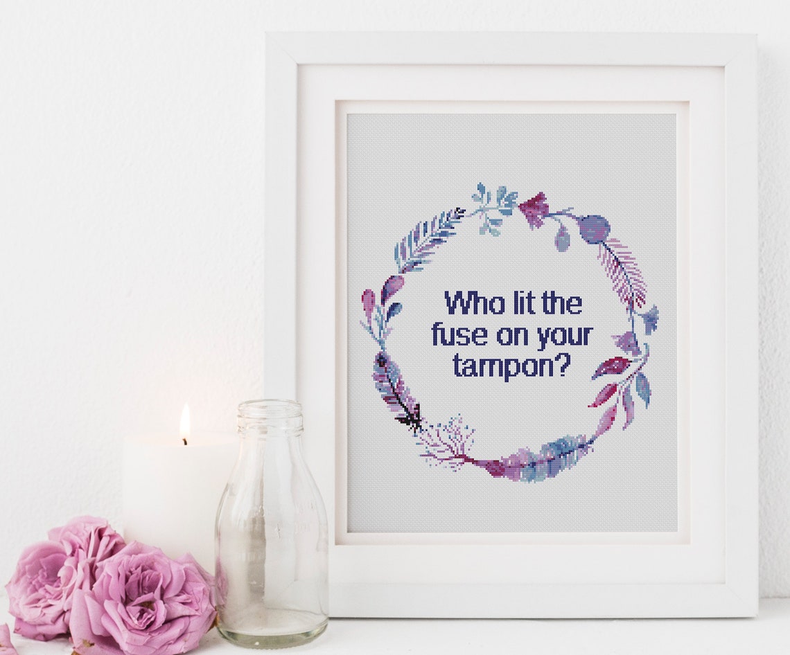 Who Lit the Fuse on Your Tampon Cross Stitch Pattern Counted - Etsy
